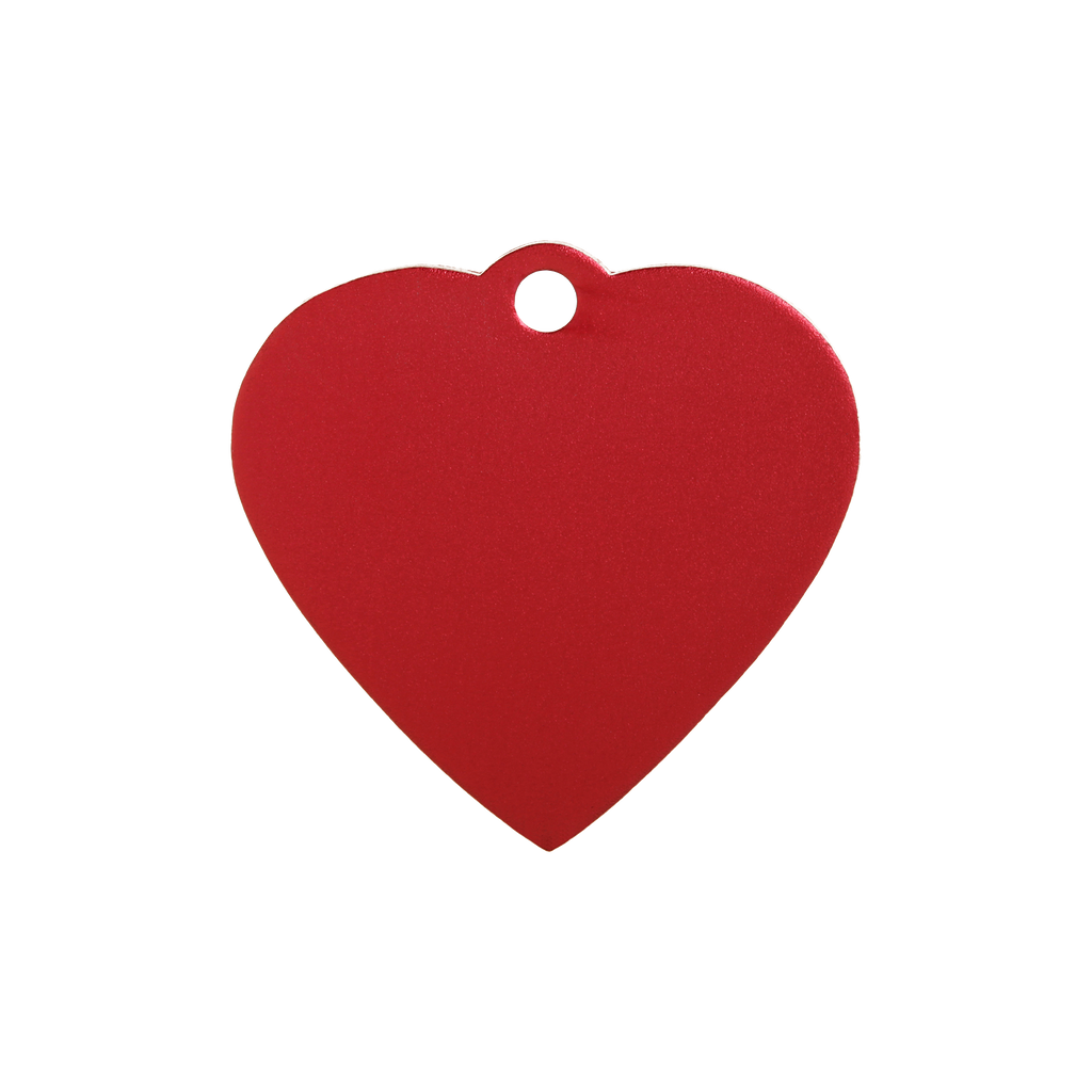 Personalised Aluminium Red Heart Pet Tag – Pet-Tags.com